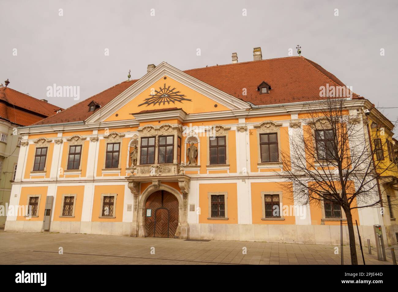Historical baroque downtown.Street view with typical baroque houses ...