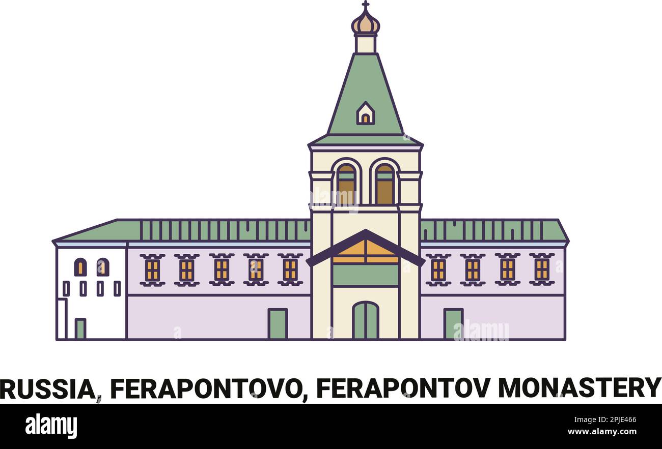 Russia, Orthodox Church travel landmark vector illustration Stock ...