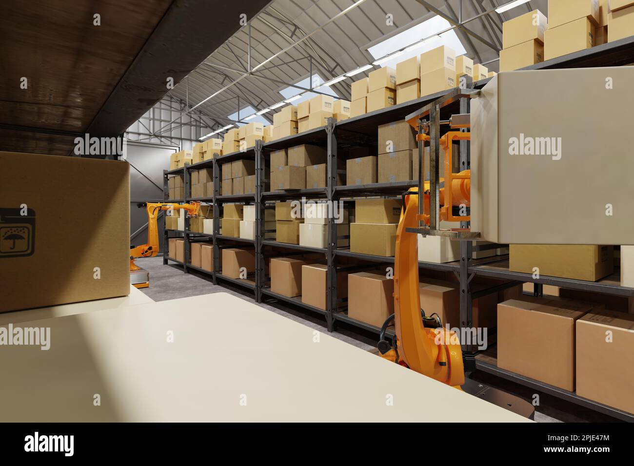 Warehouse Automatic Robots Loading And Unloading Of Boxes And Goods Artificial Intelligence