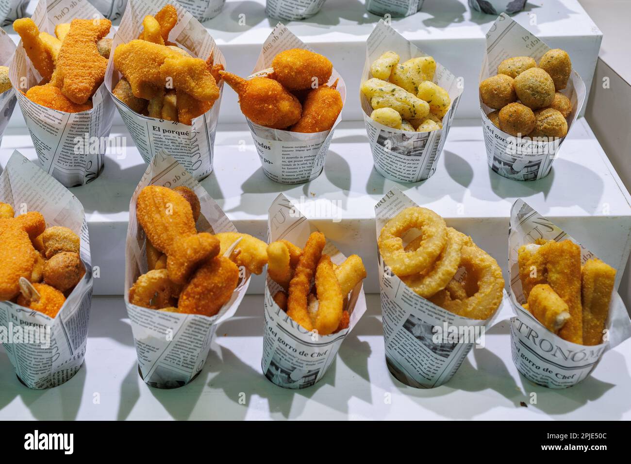 Little Containers Ready for Fast Food Consumption with Fried Fish and ...