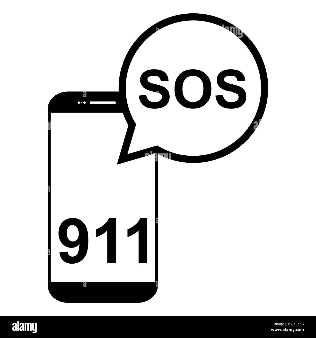 SOS help icon, safety support alert flat design, save vector ...