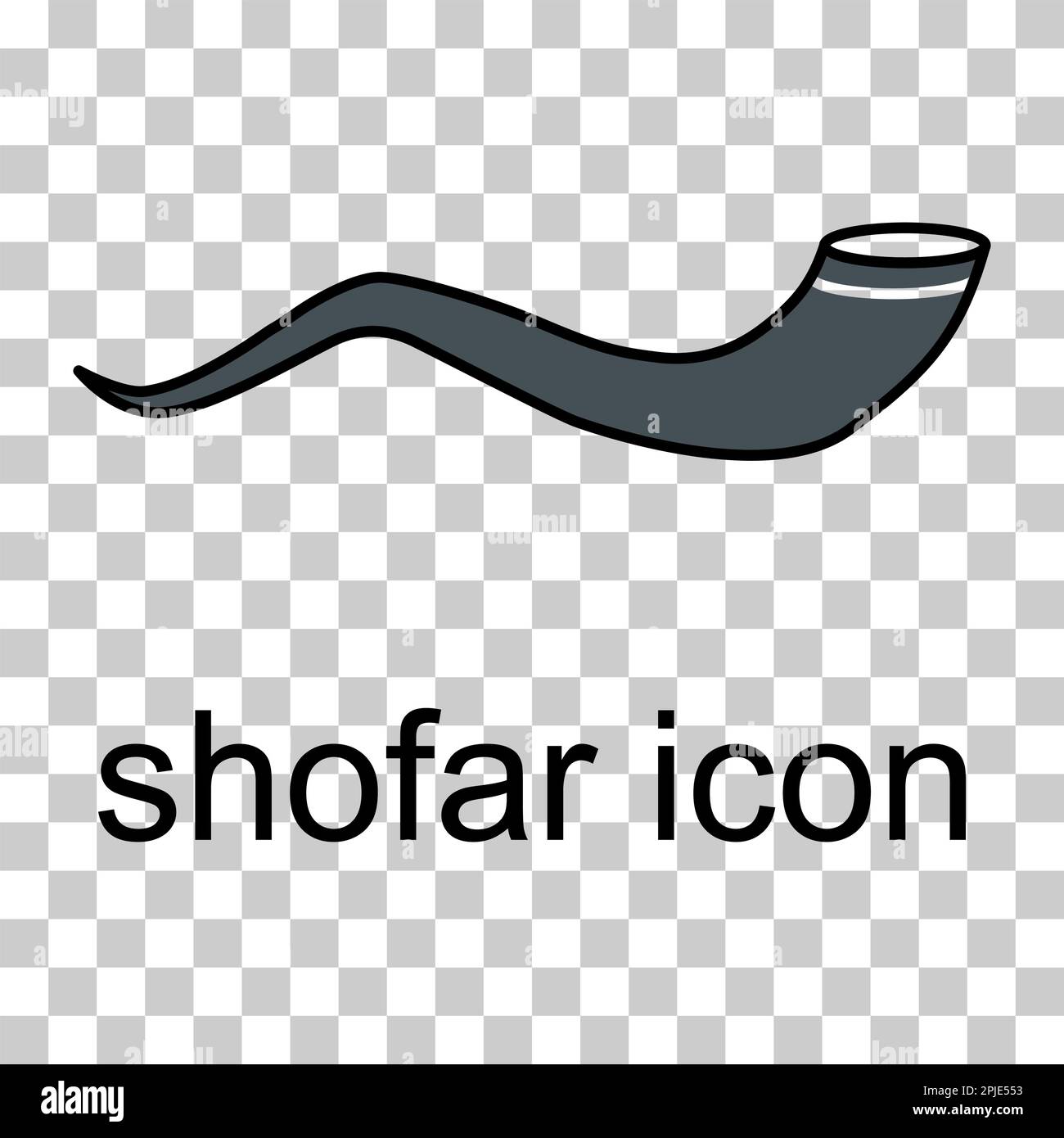Shofar horn icon, graphic religion design symbol, ritual web sign ...