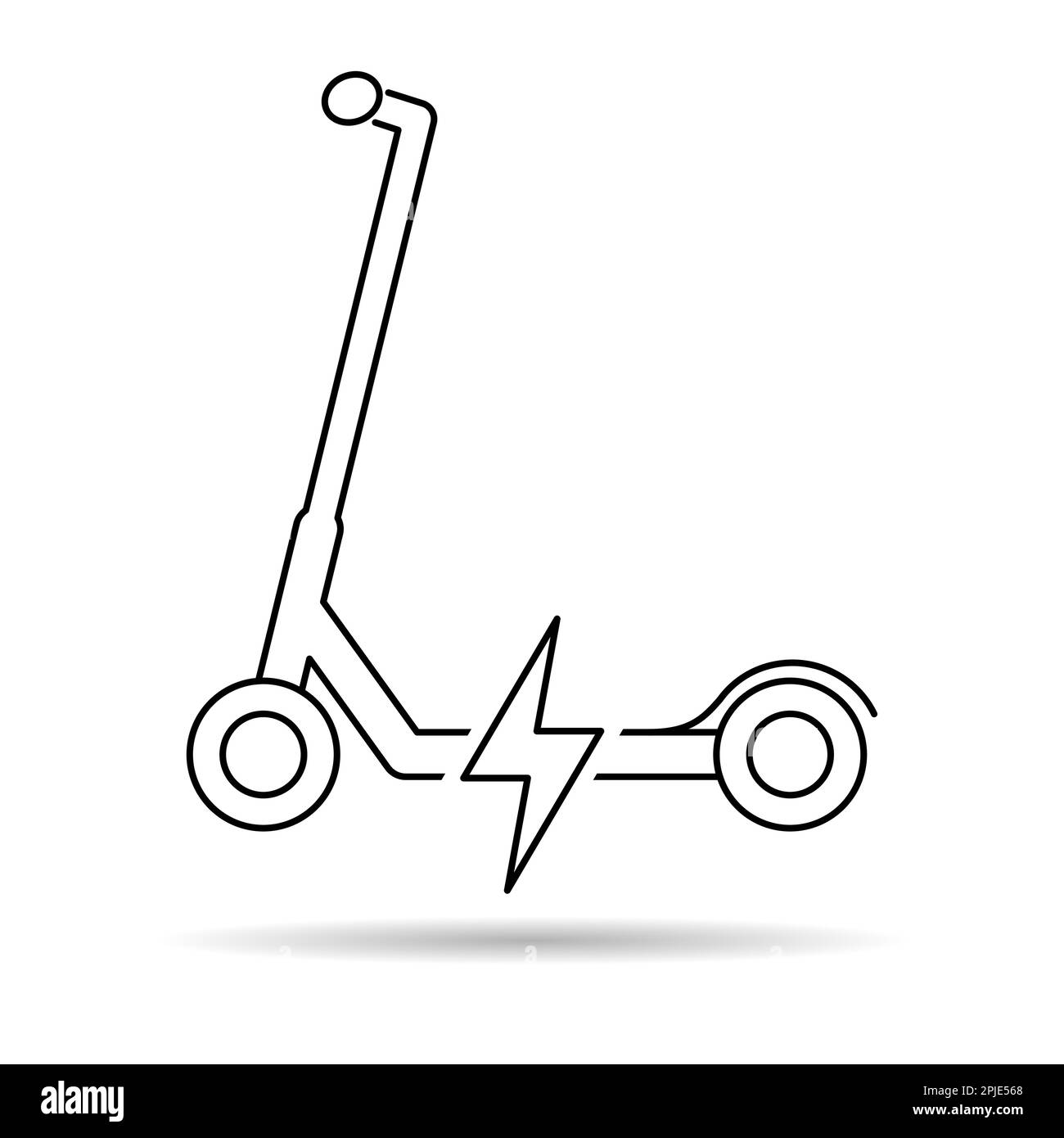 Electric scooter shadow icon, urban flat eco friendly transport ...