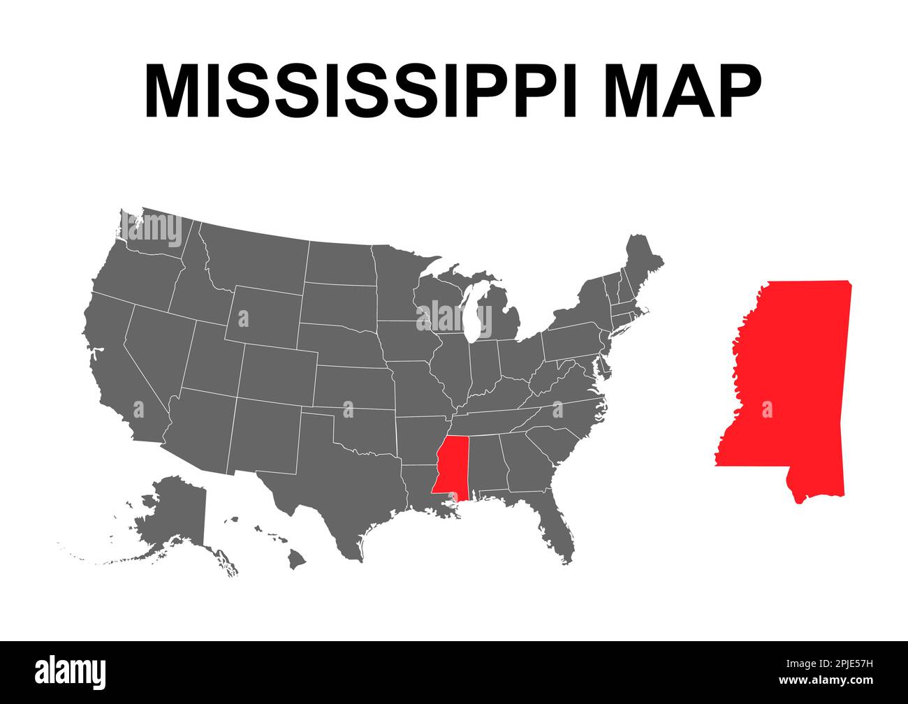 Mississippi map shape, united states of america. Flat concept icon ...