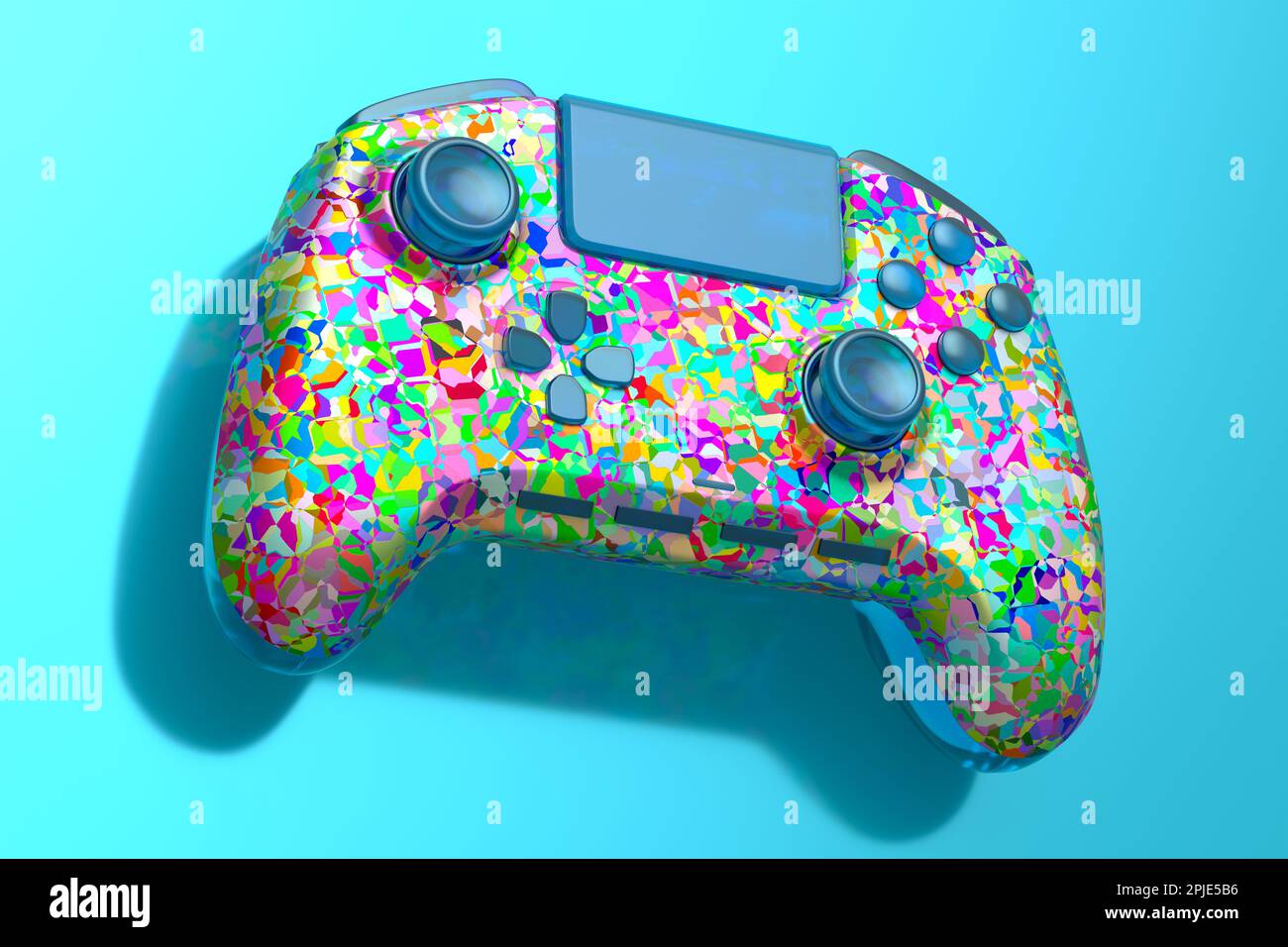 Realistic video game joystick with mosaic seamless pattern on ...