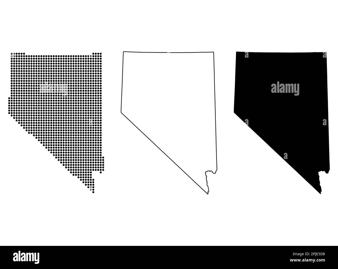 Nevada state outline set map Black and White Stock Photos & Images - Alamy