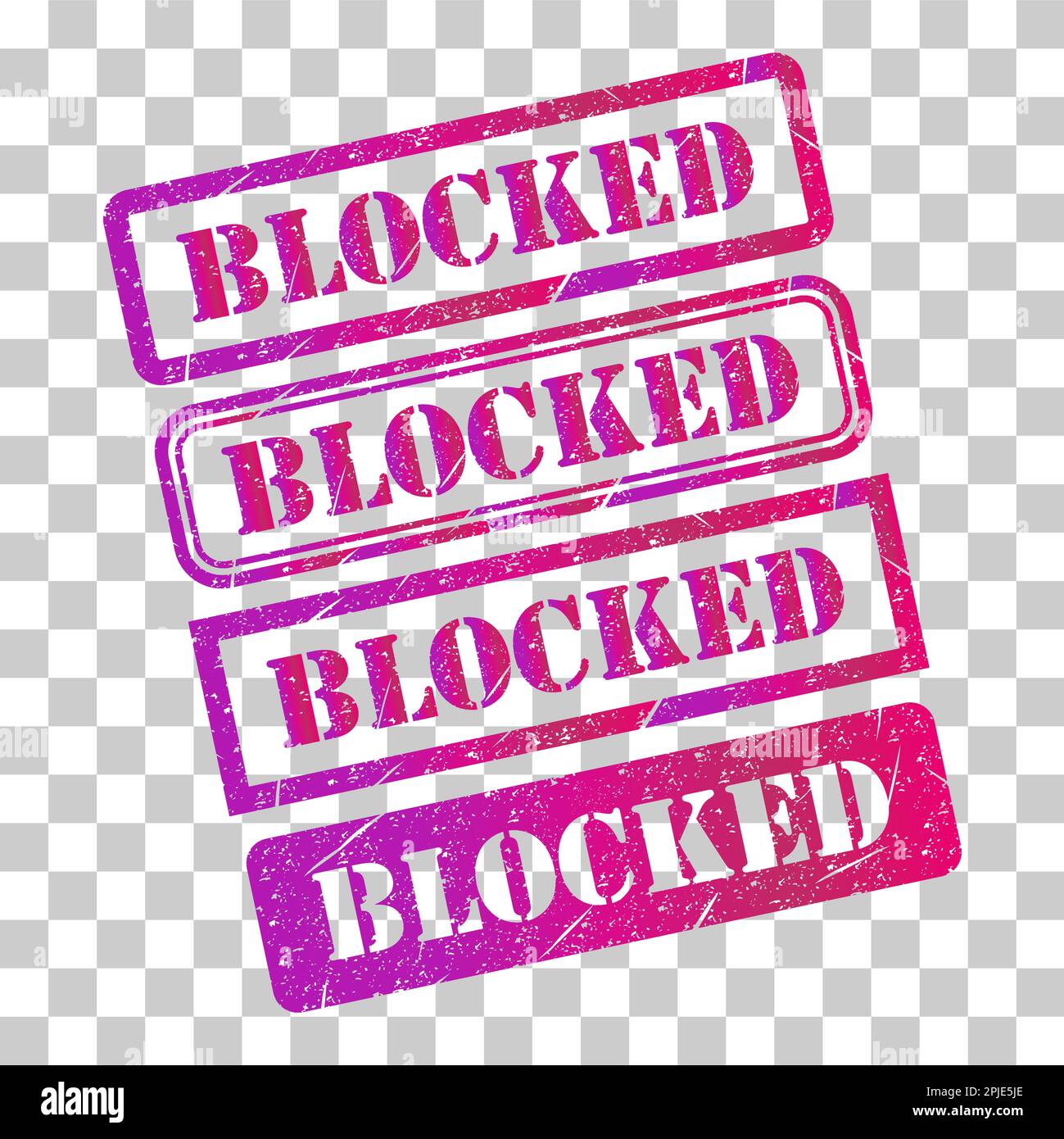 Set of Blocked stamp symbol, label sticker sign button, text banner ...