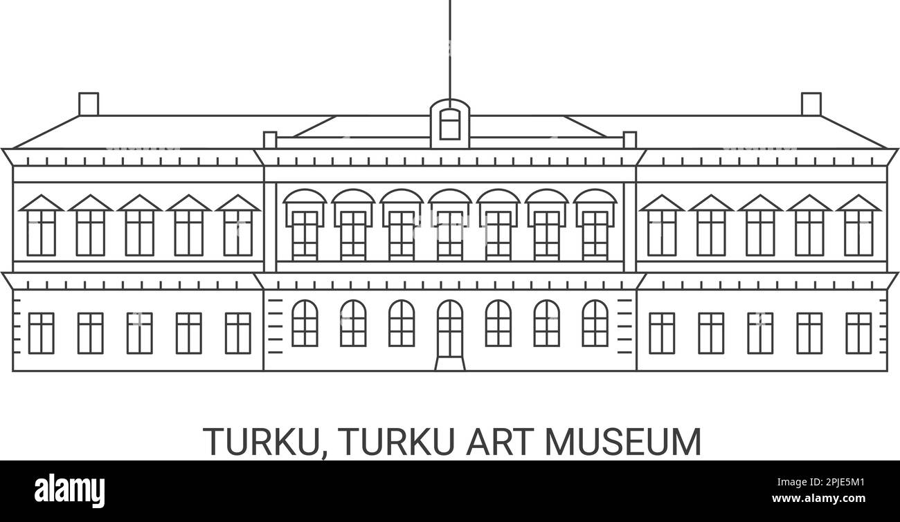 Finland, Turku, Turku Art Museum, travel landmark vector illustration ...