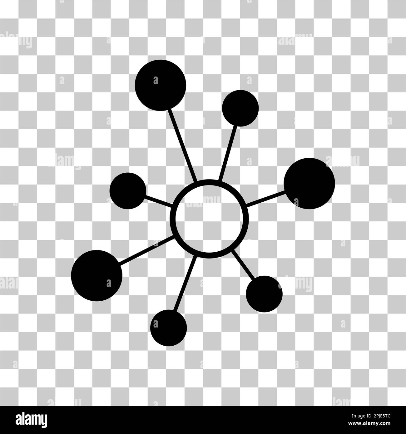 Hub Flat Network Icon Connect Structure Vector Symbol Isolated Background Technology System