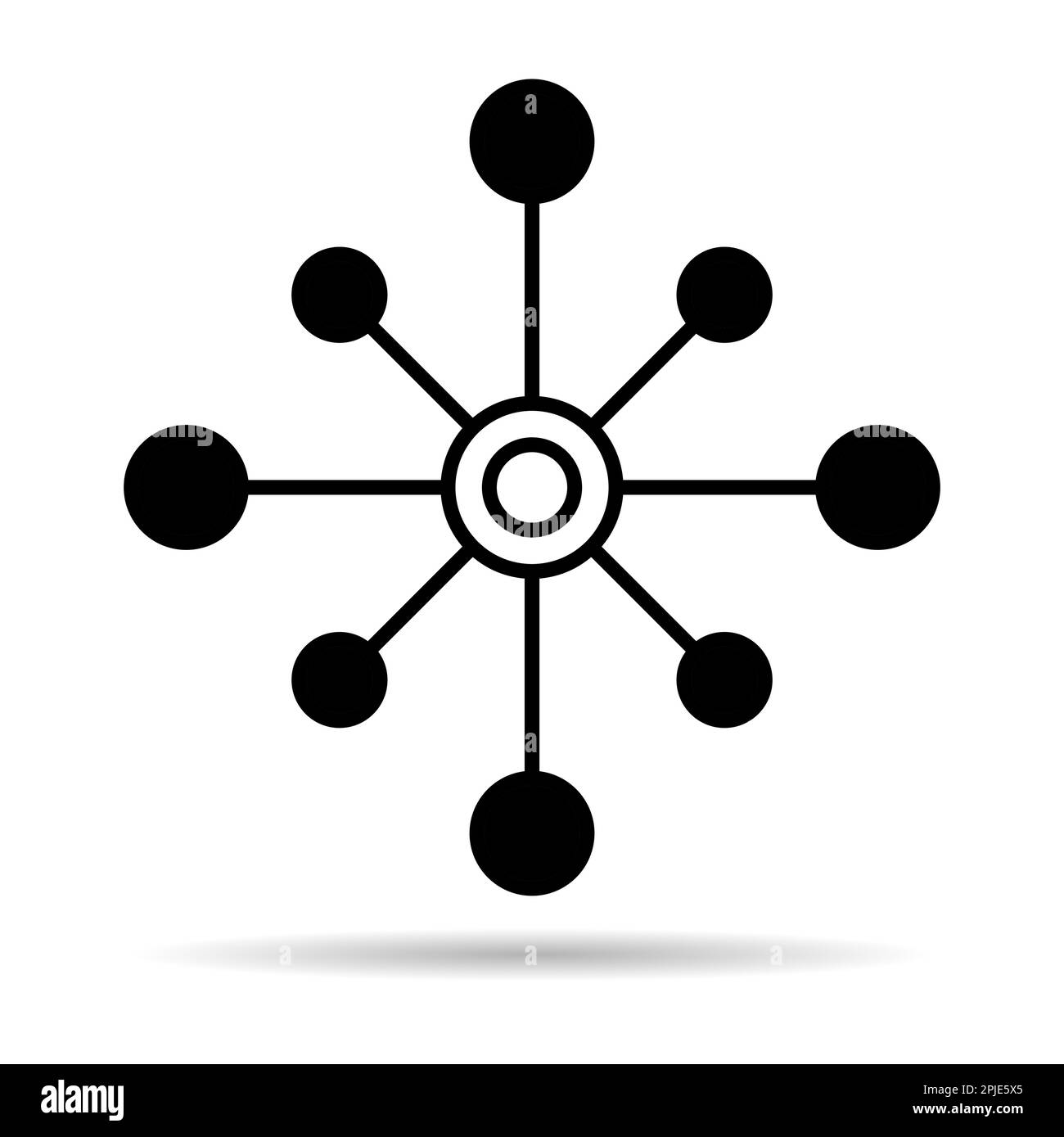 Multichannel digital design shadow icon, omnichannel flat web symbol ...