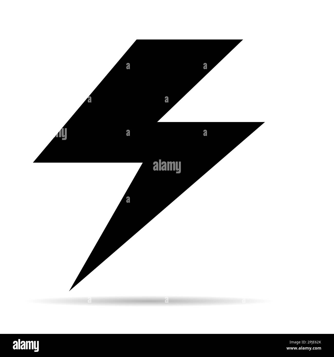 Light flash icon shadow, electric charge power symbol, graphic flat design vector illustration ...