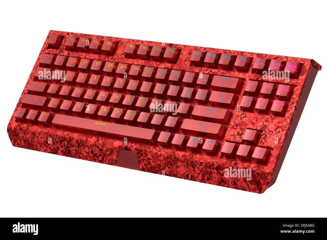 Realistic Computer Keyboard With Seamless Wavy Pattern Isolated On White Background 3d Render