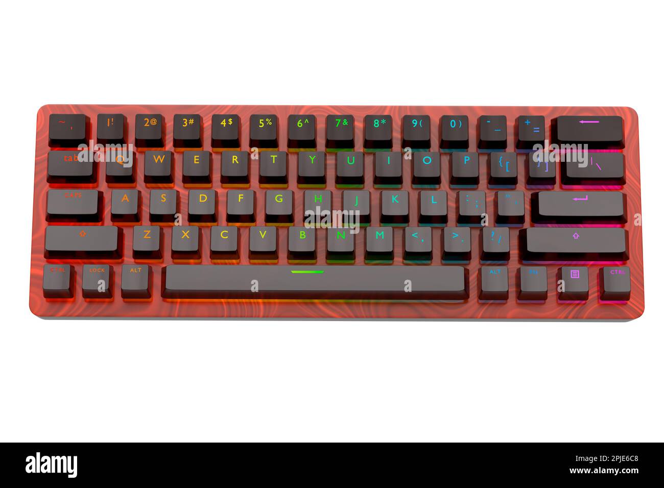 Realistic Computer Keyboard With Seamless Wavy Pattern Isolated On White Background 3d Render