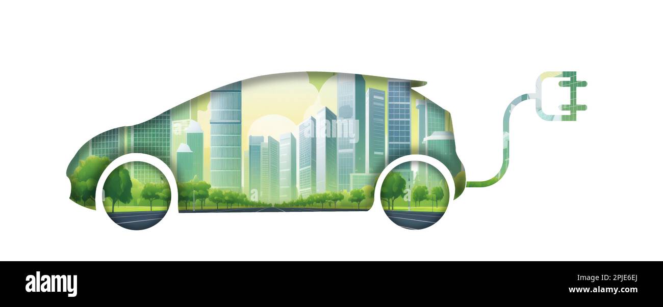 ev car green energy and Renewable energy concept Stock Photo - Alamy