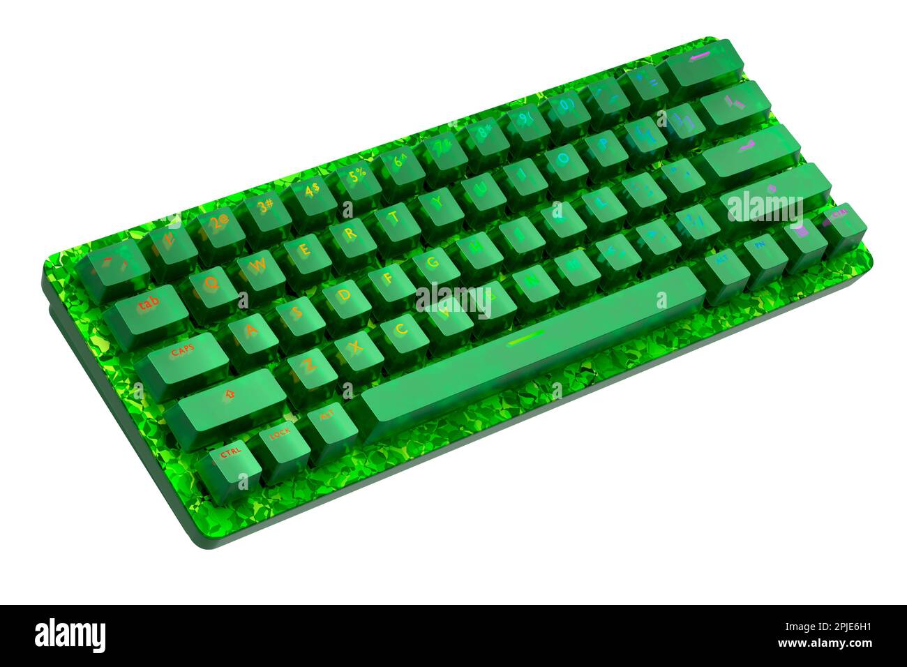 Realistic Computer Keyboard With Seamless Wavy Pattern Isolated On White Background 3d Render