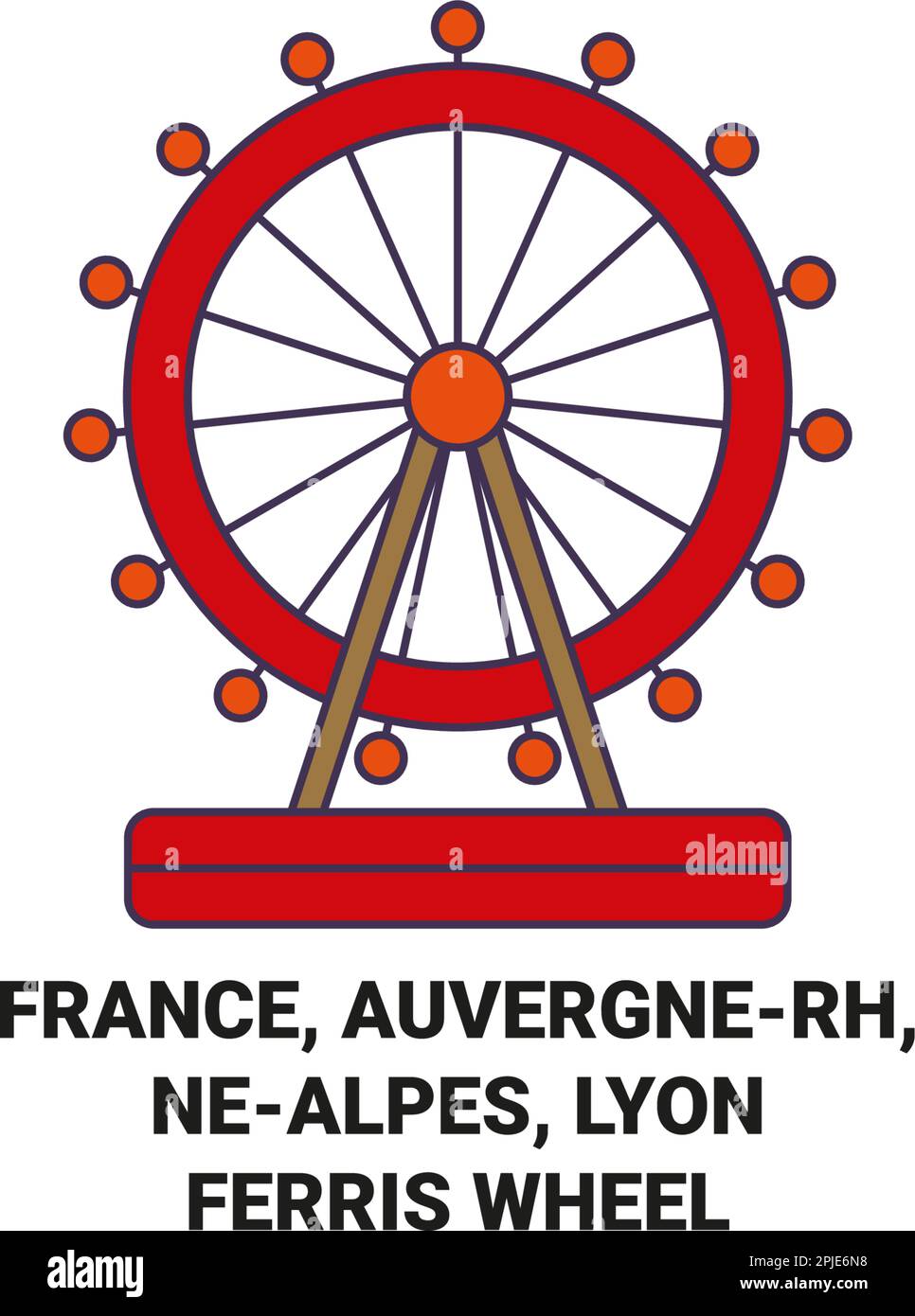 France, Auvergnerh, Nealpes, Lyonferris Wheel travel landmark vector ...