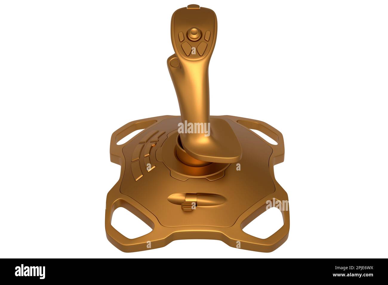 Realistic joystick for flight simulator with gold chrome texture on ...