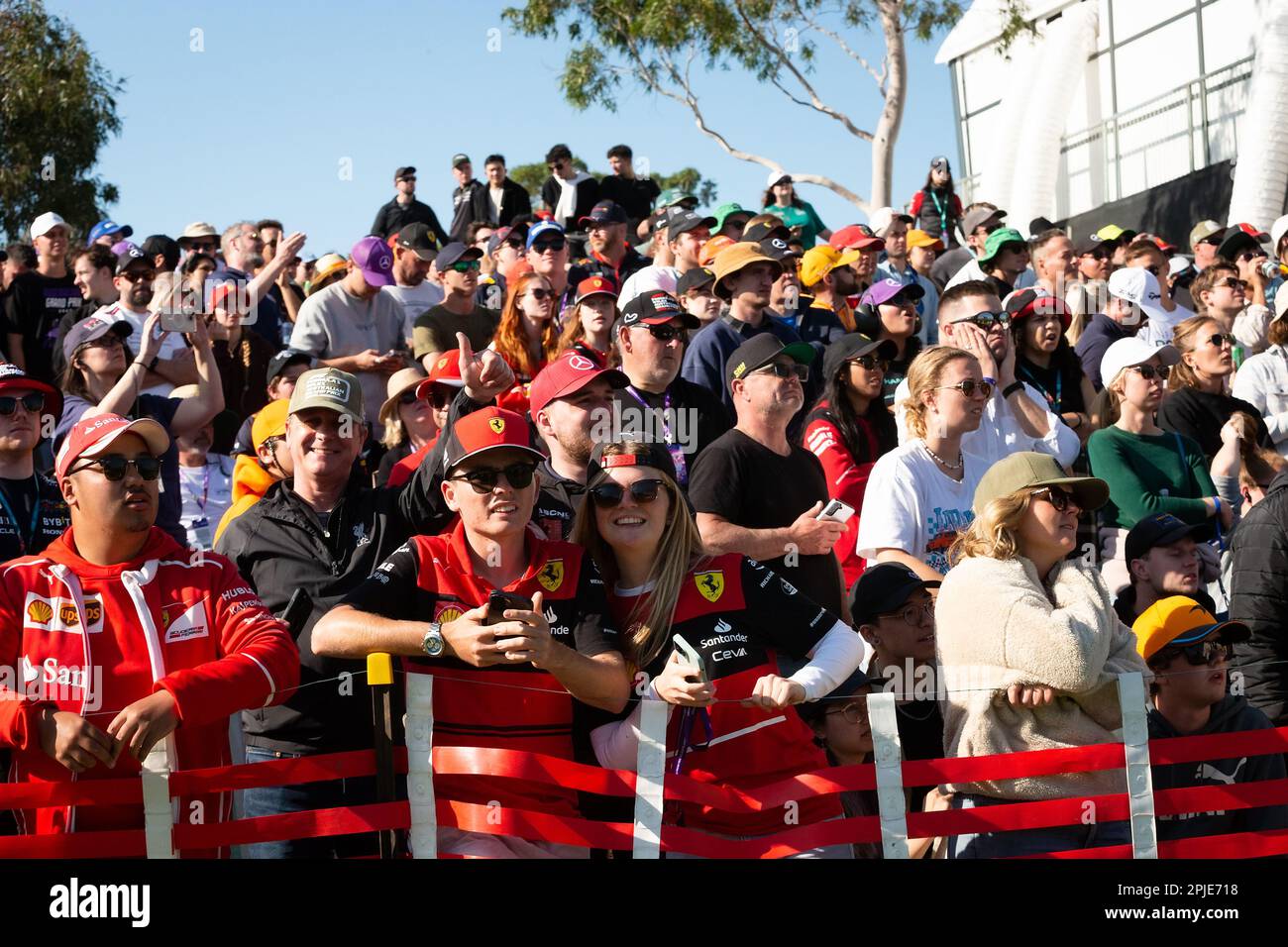 Melbourne, Australia, 2 April, 2023. Formula 1 fans watch on during The ...