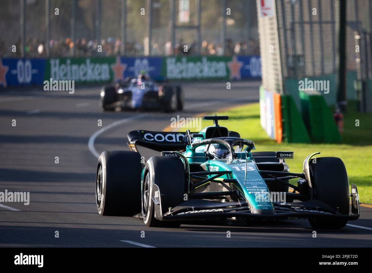 Melbourne, Australia, 2 April, 2023. Lance Stroll (18) driving for ...