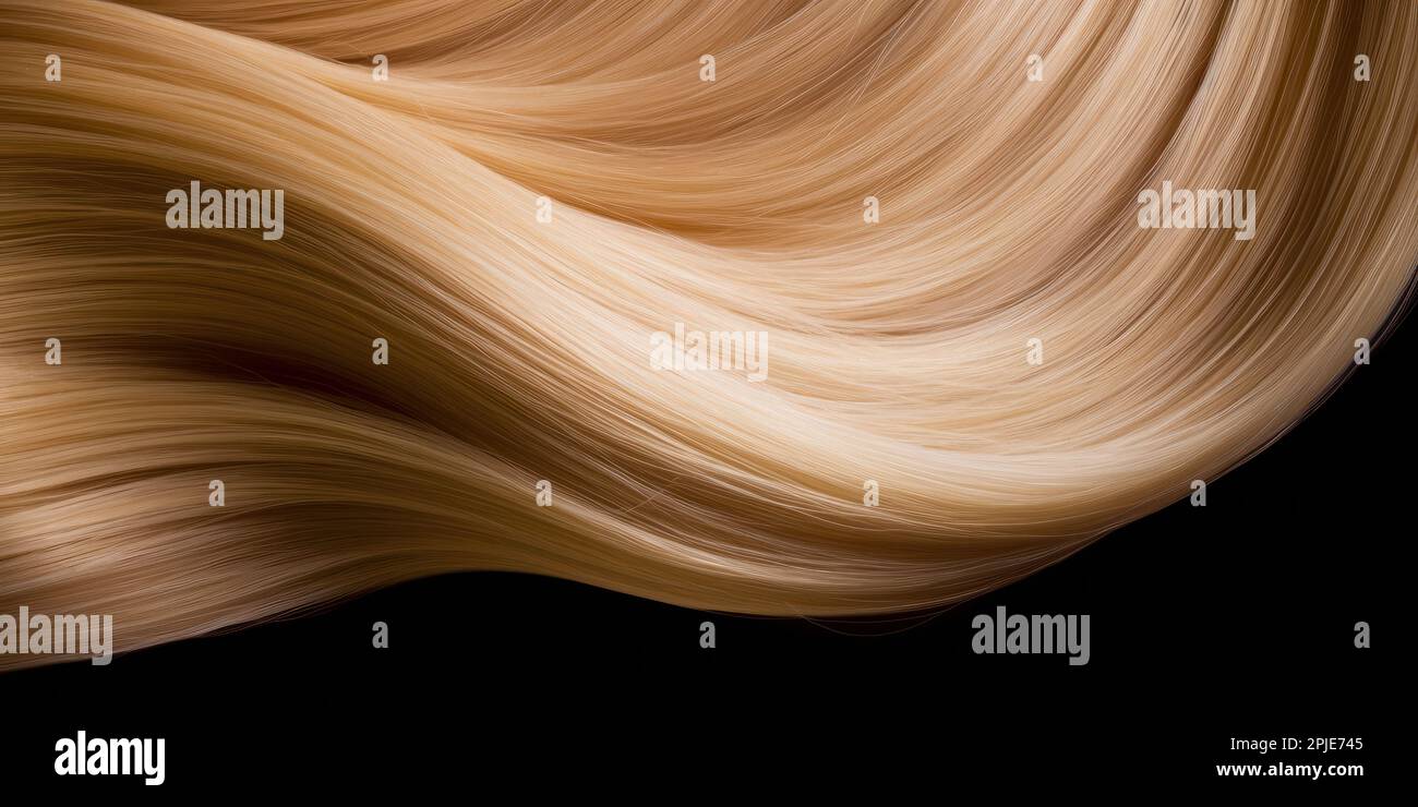 Curly blond hair close-up isolated on back Stock Photo - Alamy