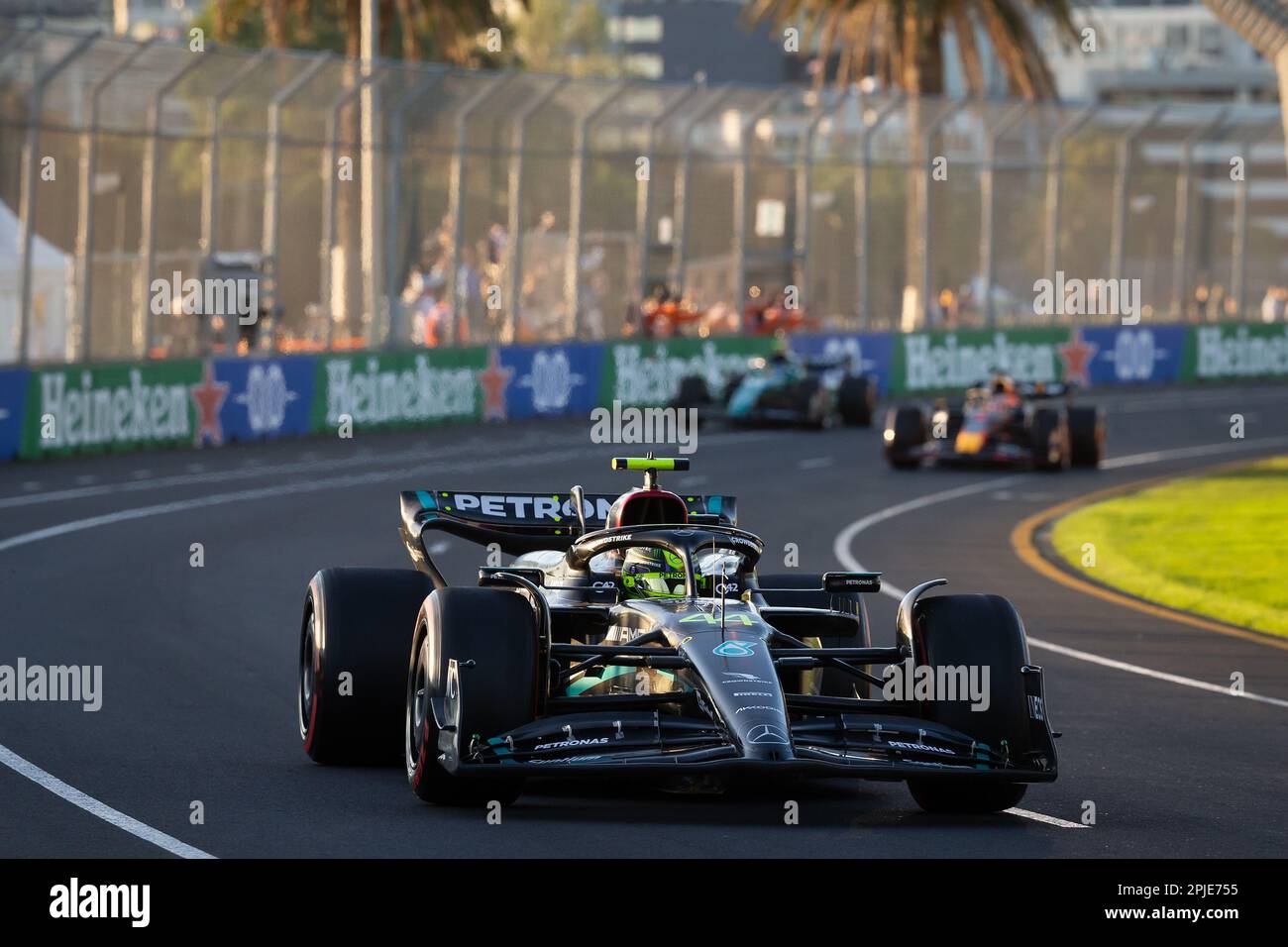 Melbourne, Australia, 2 April, 2023. Lewis Hamilton (44) driving for ...