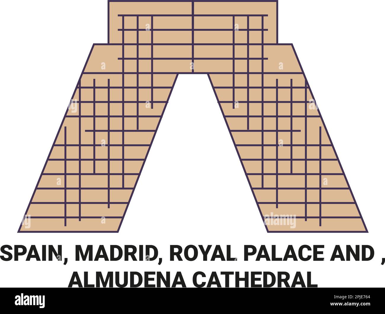 Spain, Madrid, Royal Palace And , Almudena Cathedral travel landmark ...