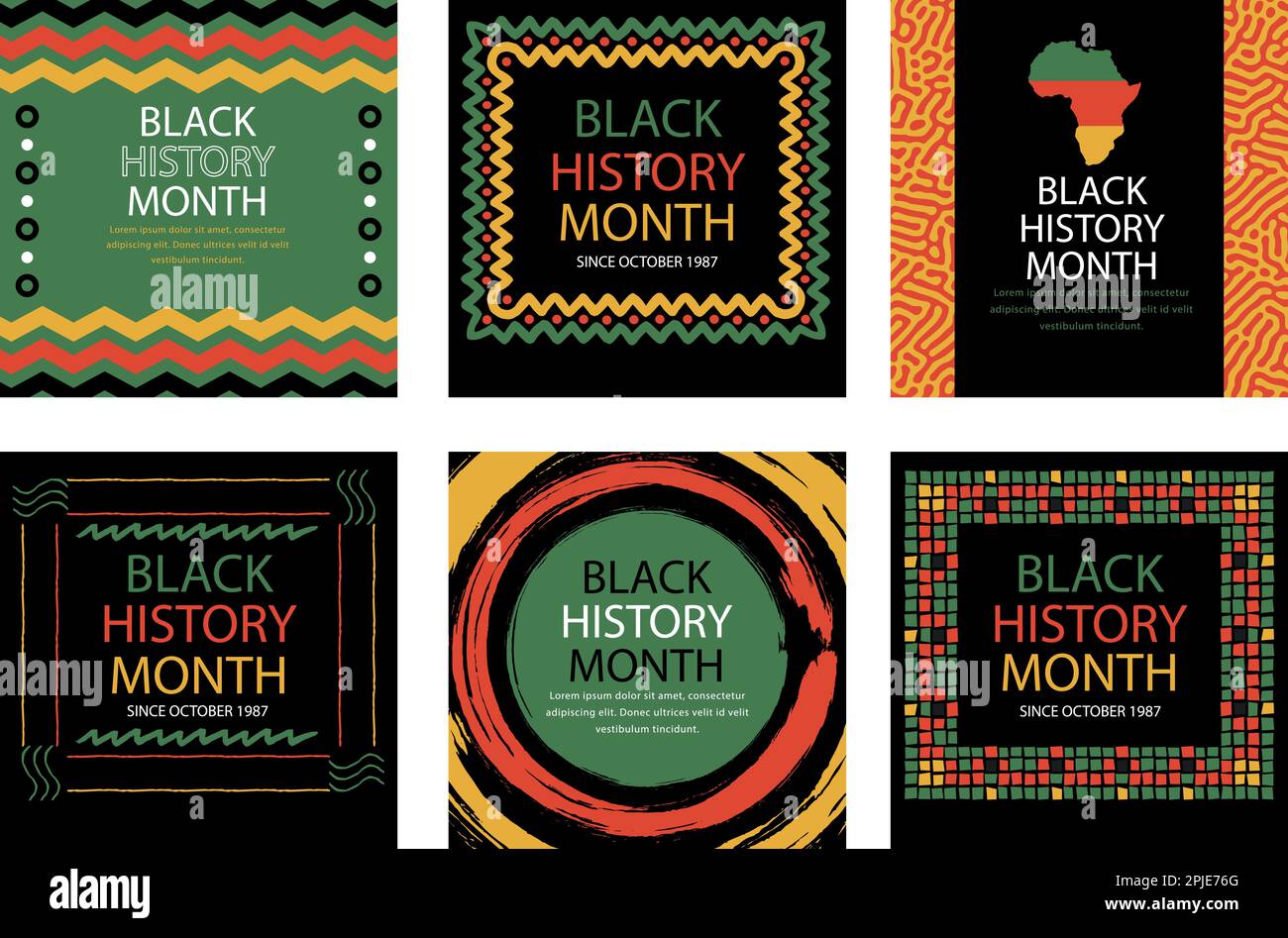 Set black history month posters. Black lives matter. Vector ...
