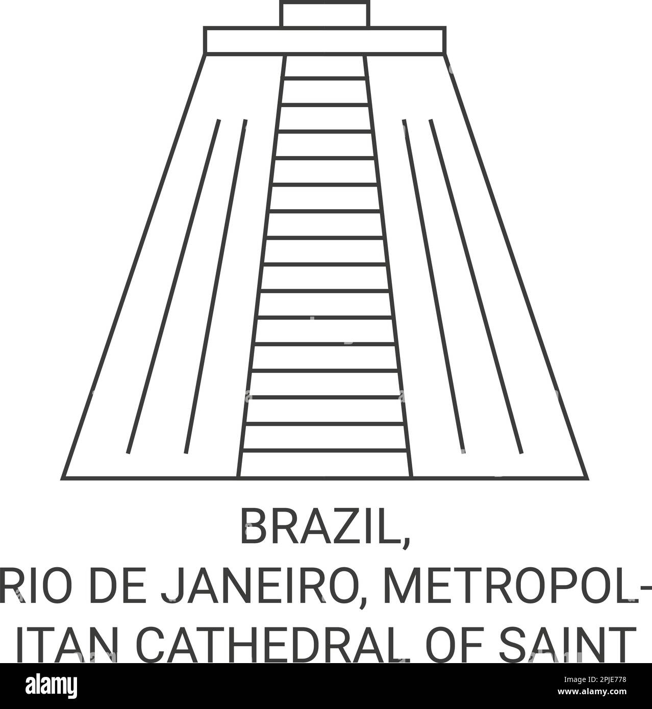 Brazil Rio De Janeiro Metropolitan Cathedral Of Saint Sebastian Travel Landmark Vector