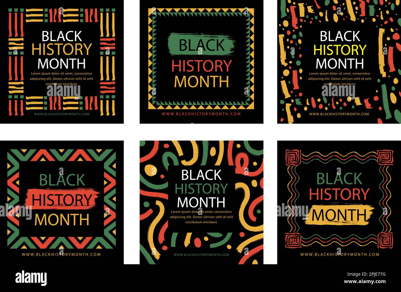 Set black history month posters. Black lives matter. Vector ...