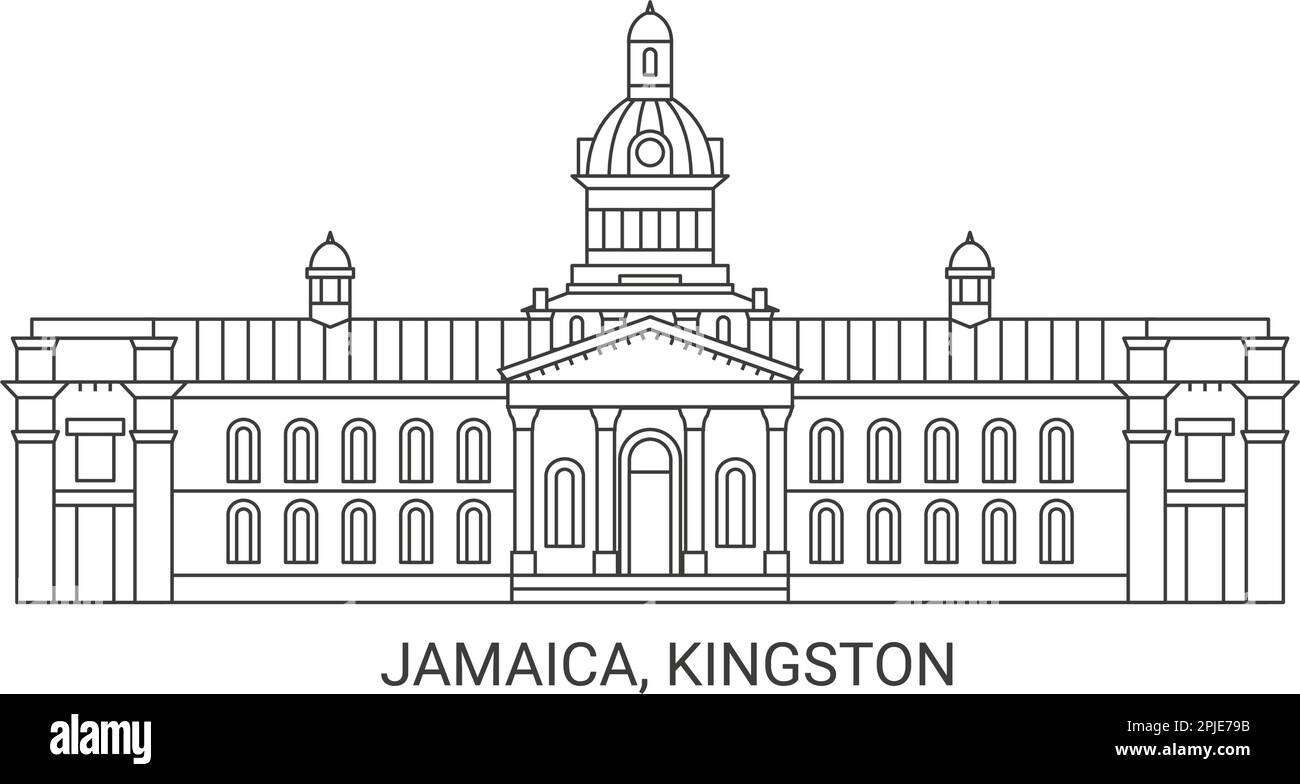 Jamaica, Kingston, travel landmark vector illustration Stock Vector ...