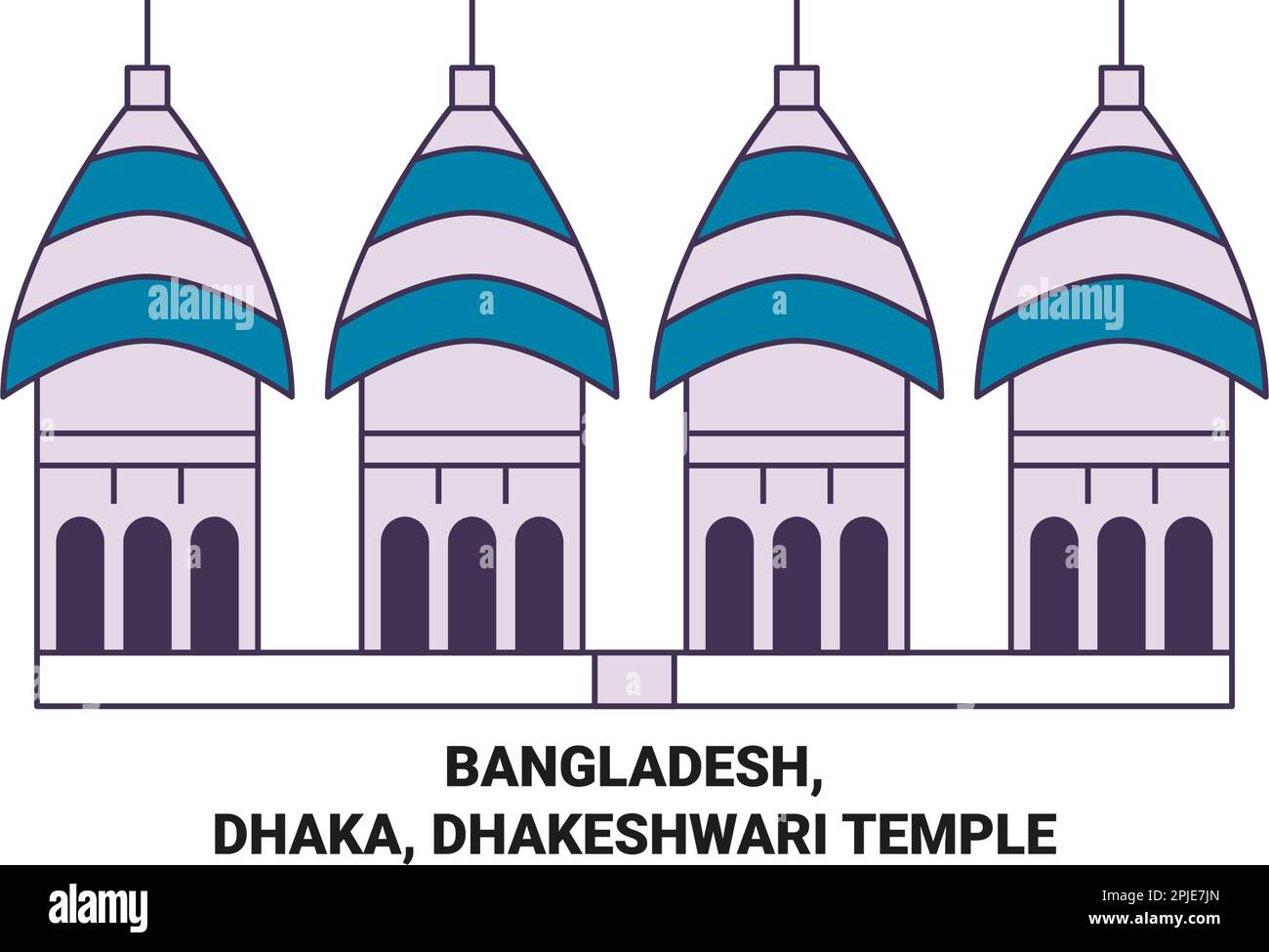 Bangladesh, Dhaka, Dhakeshwari Temple travel landmark vector ...