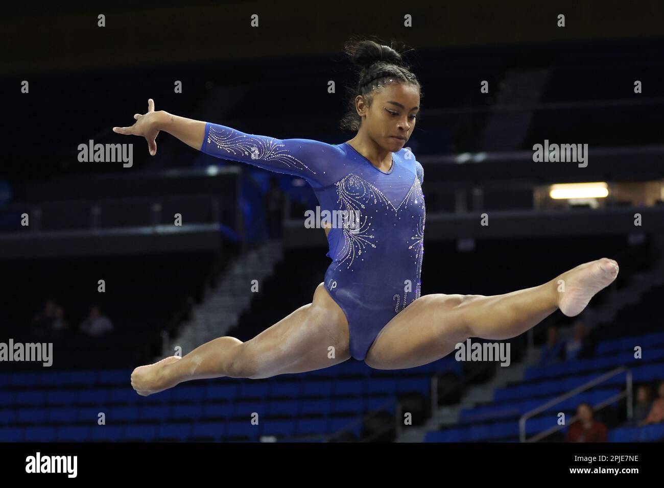 Los Angeles, CA. 1st Apr, 2023. Selena Harris (UCLA) competes on the ...
