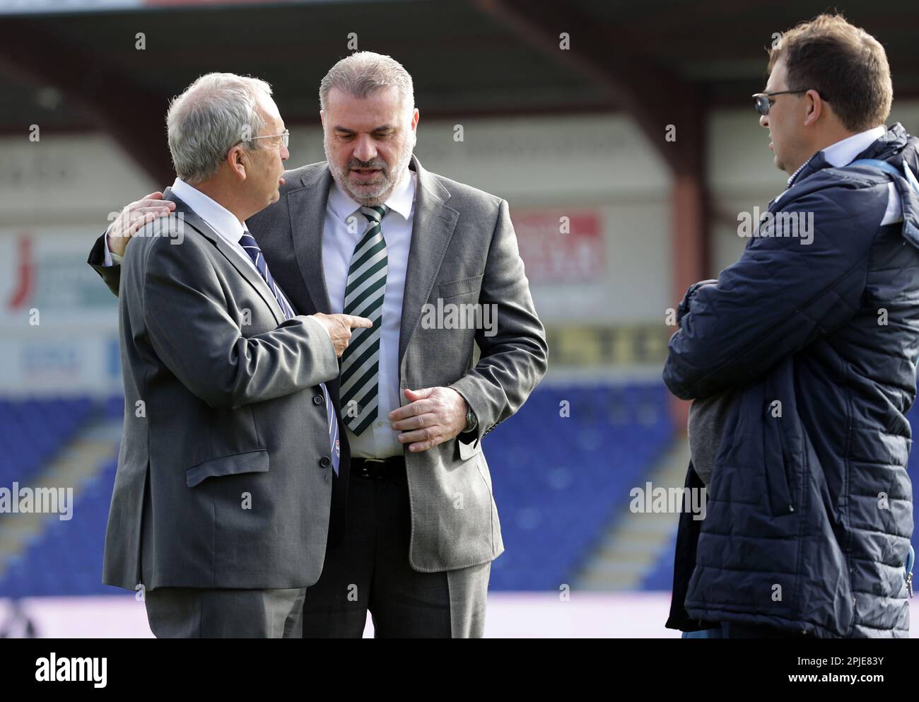 Celtic manager Angelos Postecoglou and Ross County chairman Roy ...