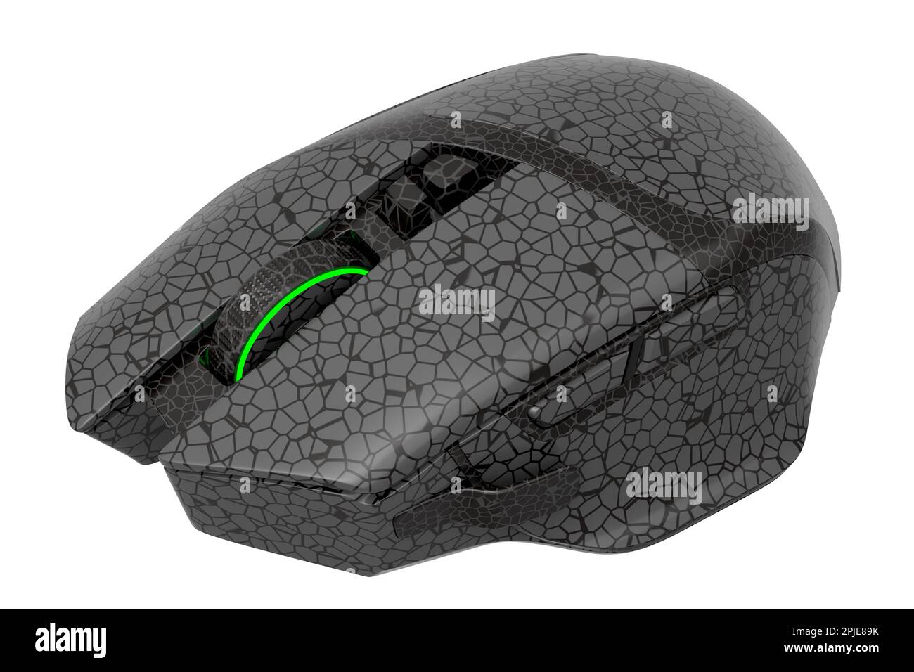 Wireless gaming computer mouse with mosaic seamless pattern on white ...