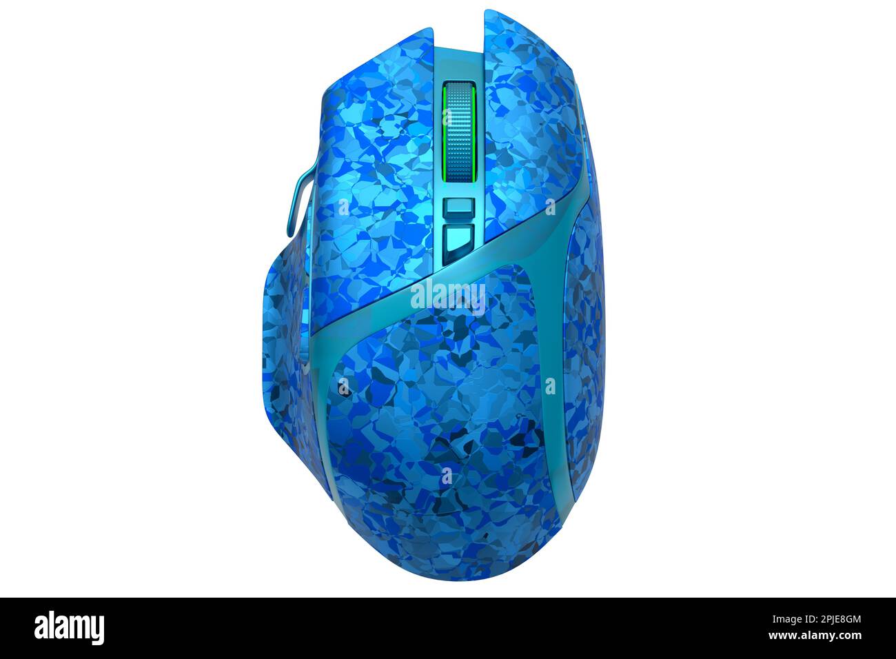 Wireless gaming computer mouse with mosaic seamless pattern on white ...