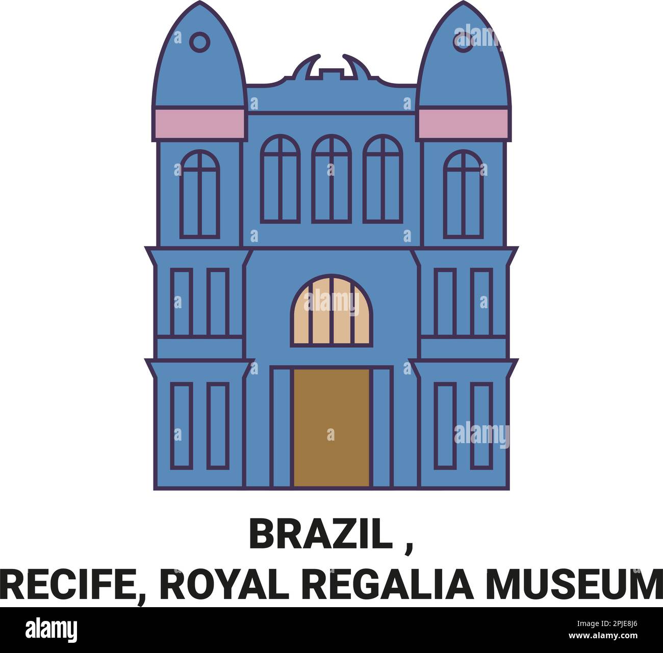 Brazil , Recife, Royal Regalia Museum travel landmark vector ...
