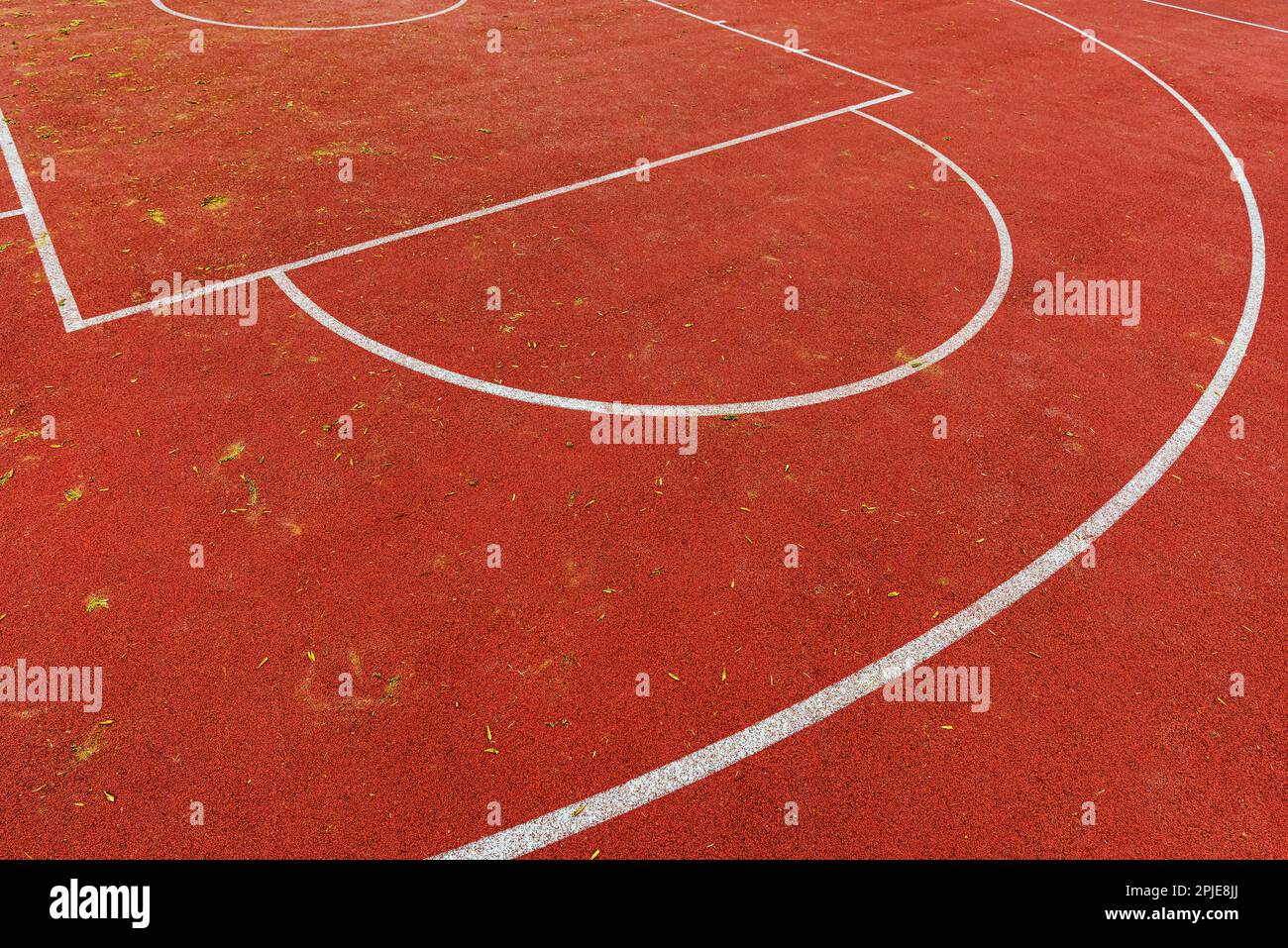 Outdoor basketball court marking lines as abstract sport background ...