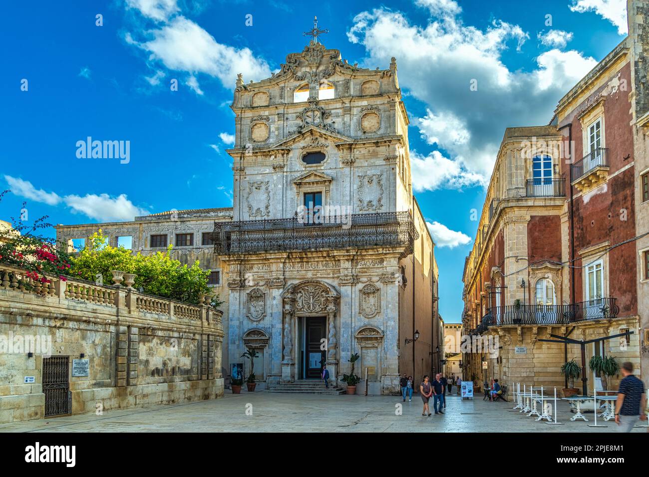 The facade of the baroque church of Santa Lucia alla Badia located in ...