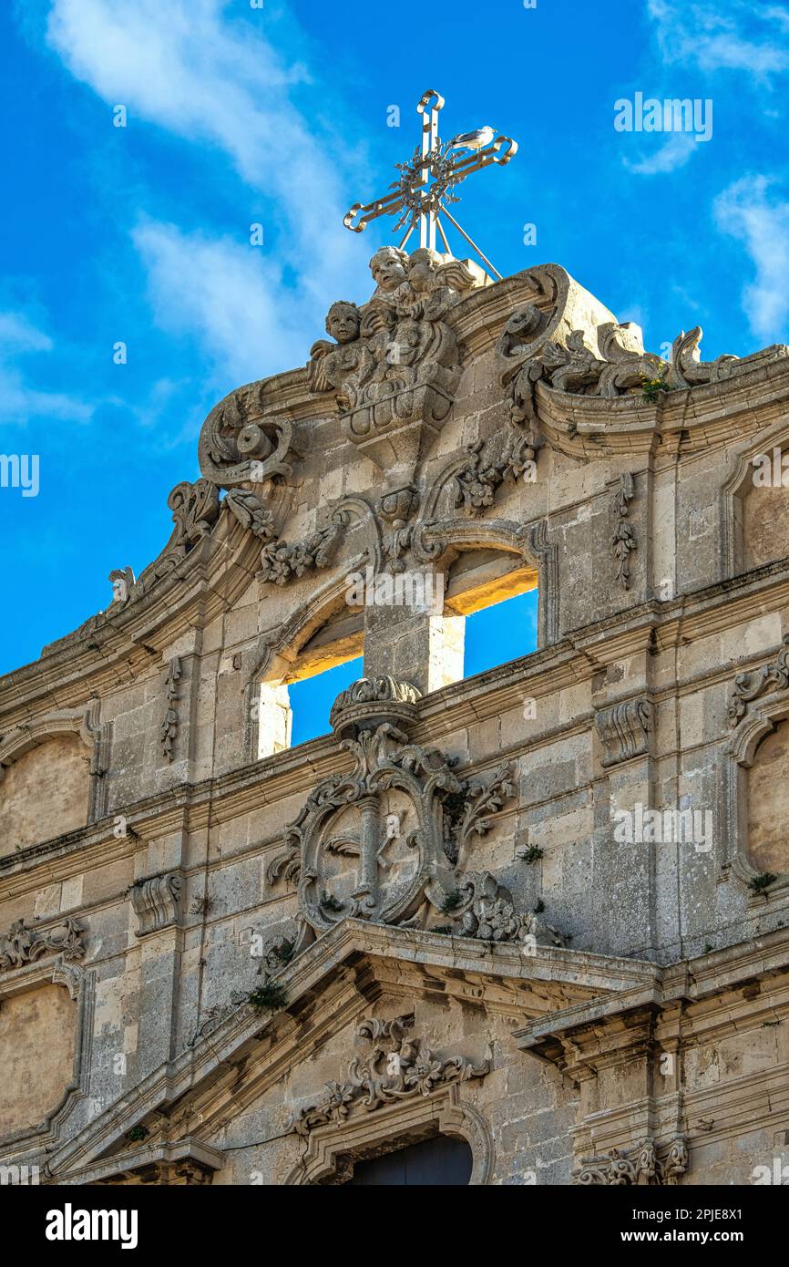 The facade of the baroque church of Santa Lucia alla Badia located in ...