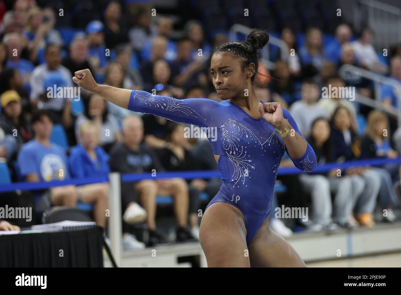 Los Angeles, CA. 1st Apr, 2023. Selena Harris (UCLA) competes on the ...