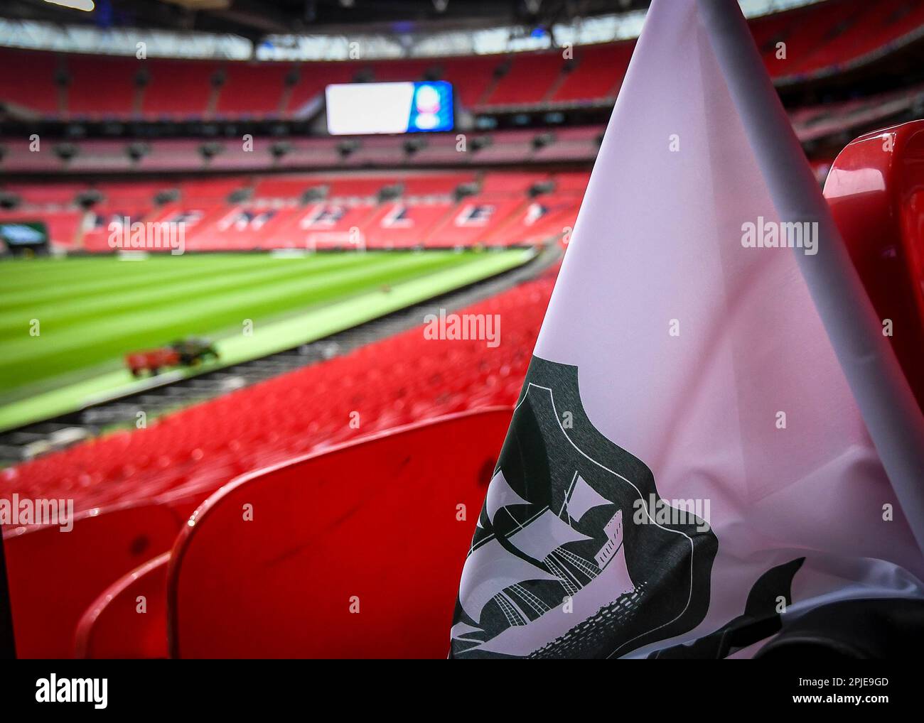 A General view of Wembley during the Papa John's Trophy Final match ...