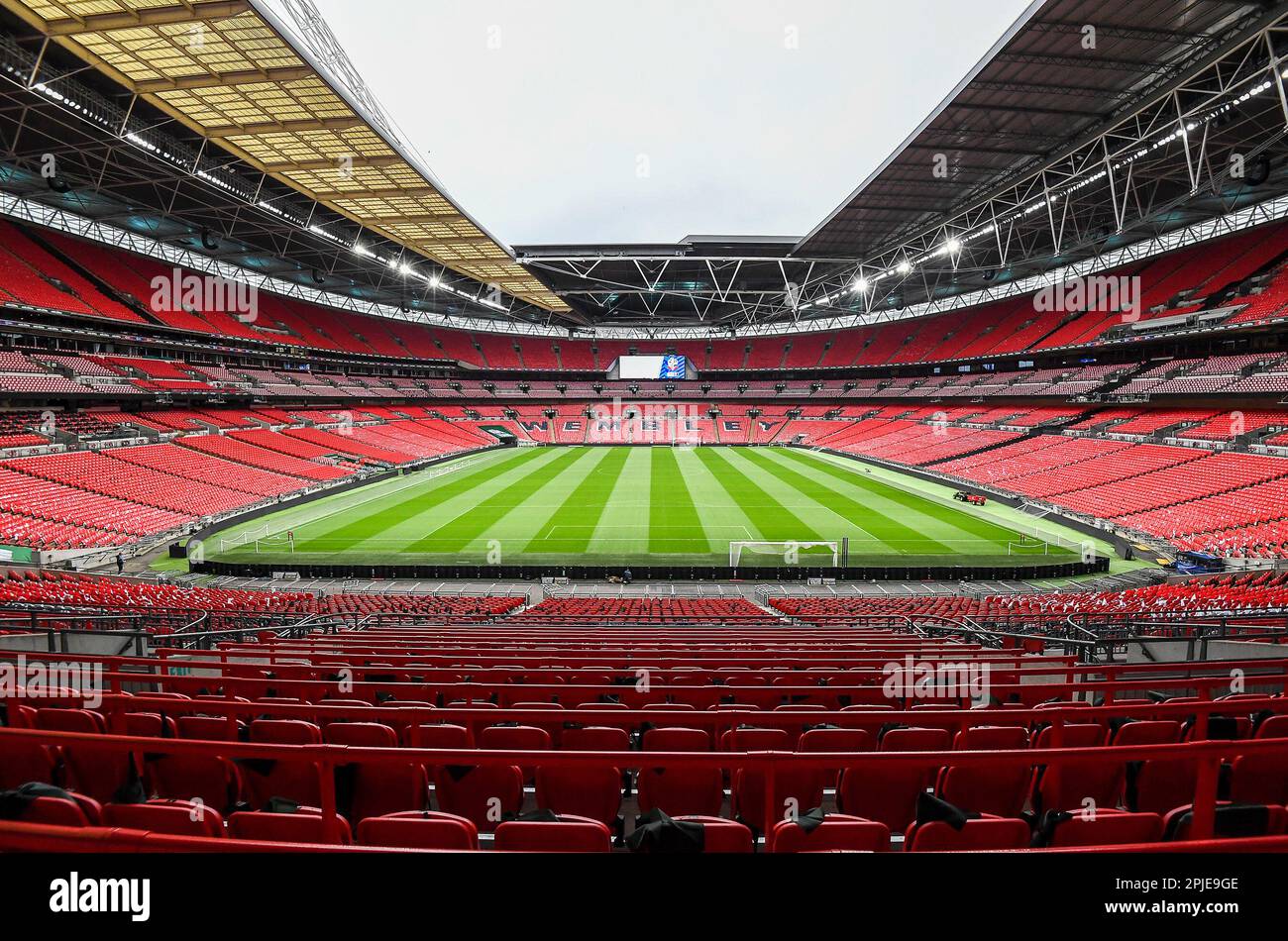 A General view of Wembley during the Papa John's Trophy Final match ...