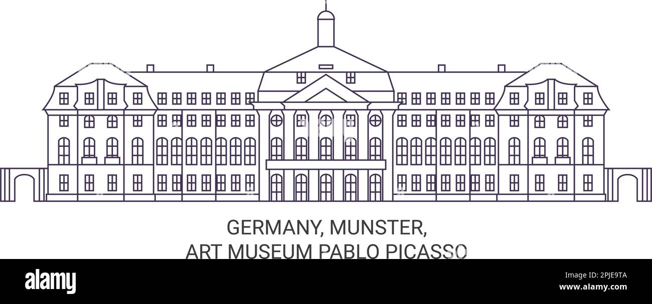 Germany, Munster,Art Museum Pablo Picasso travel landmark vector ...