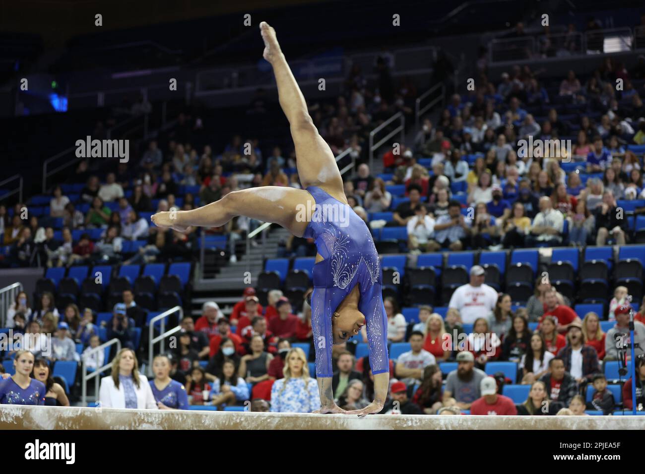Los Angeles, CA. 1st Apr, 2023. Jordan Chiles (UCLA) competes on the ...