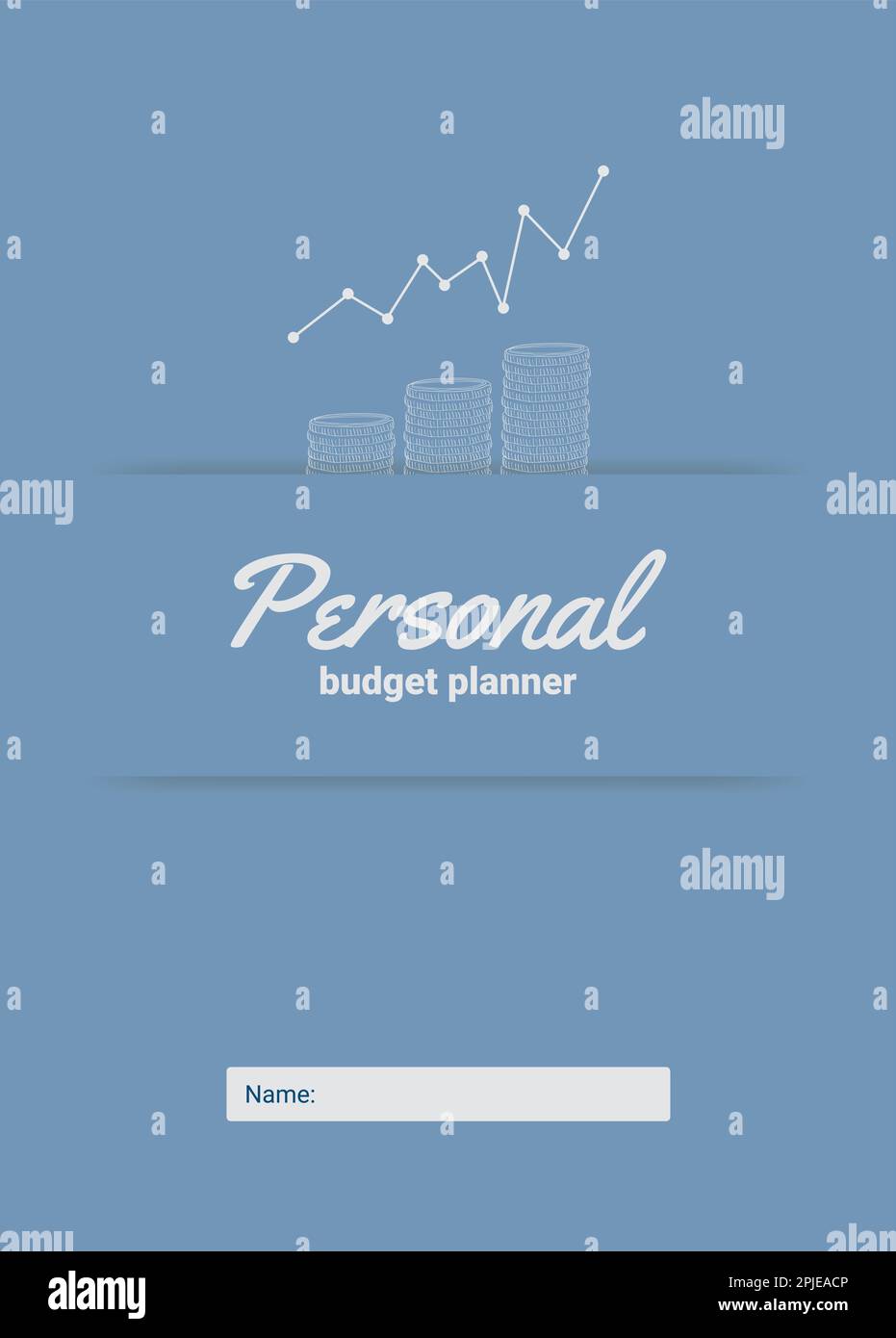 Cover of the personal monthly budget planner, vector illustration Stock ...