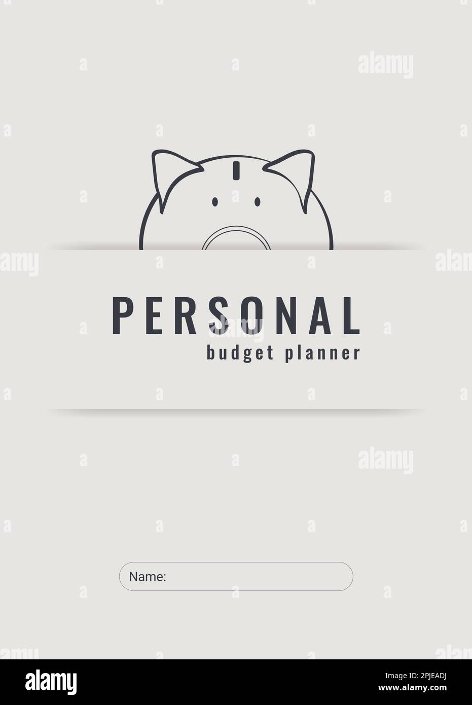Cover of the personal monthly budget planner, vector illustration Stock ...