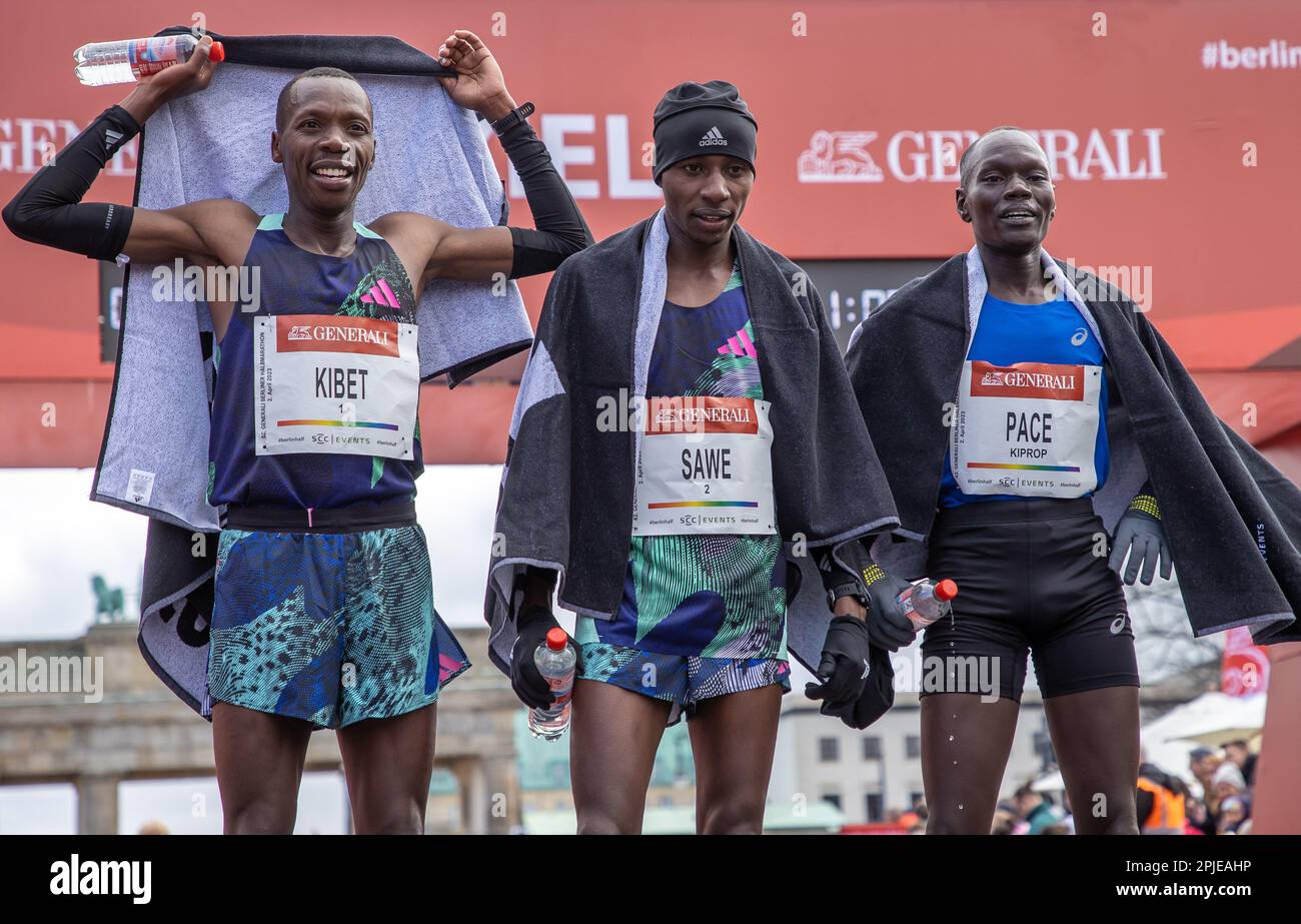 Berlin, Germany. 02nd Apr, 2023. Athletics: Half Marathon. Alex Kibet ...