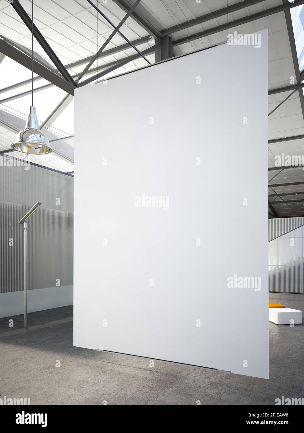 Poster Exhibition Gallery Hall interior 3D Rendering Stock Photo - Alamy