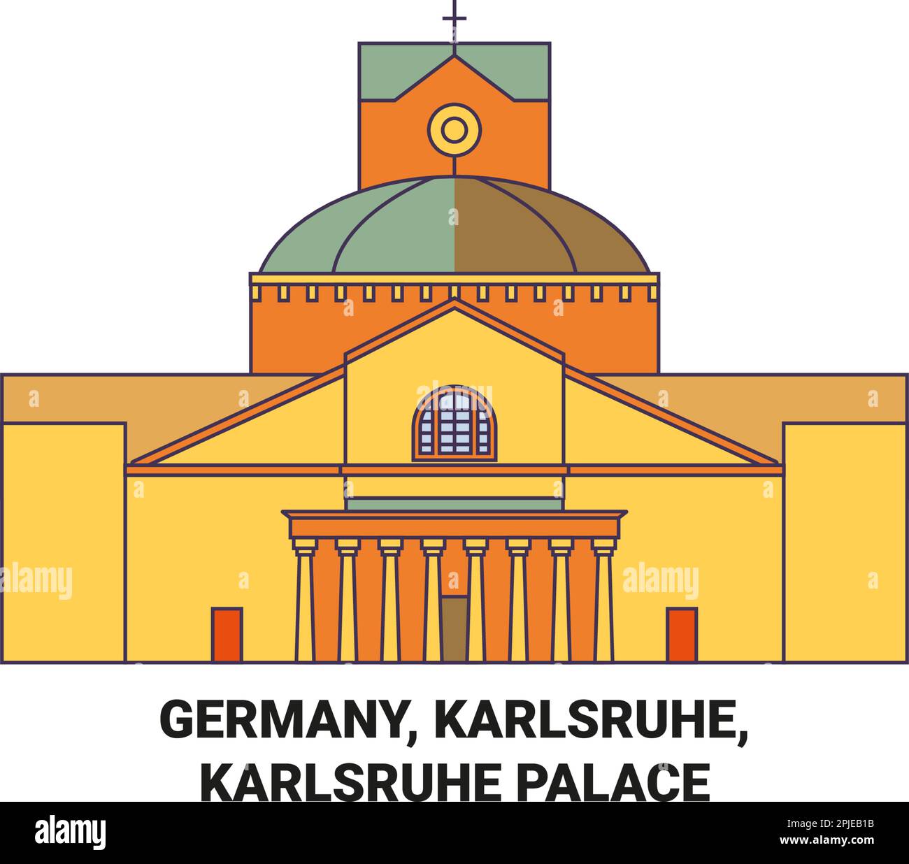 Germany, Karlsruhe, Karlsruhe Palace travel landmark vector ...