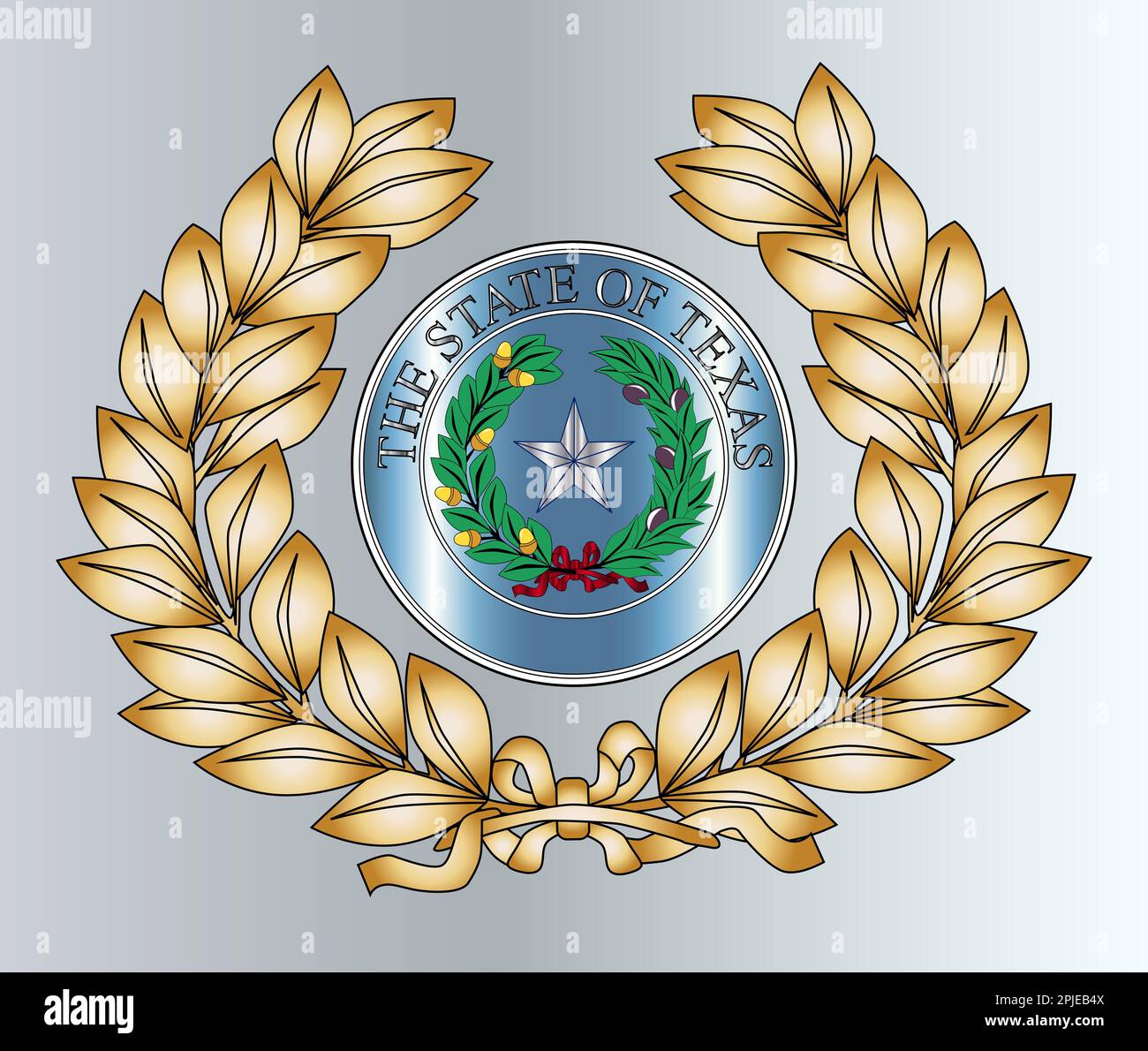 The seal of the United Steas of American state TEXAS iwith olive leaf ...